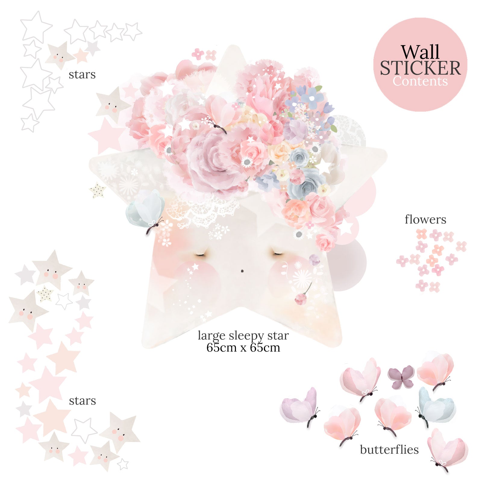 Wish Upon A Star Wall Sticker I Schmooks | Nursery, bedroom wall art